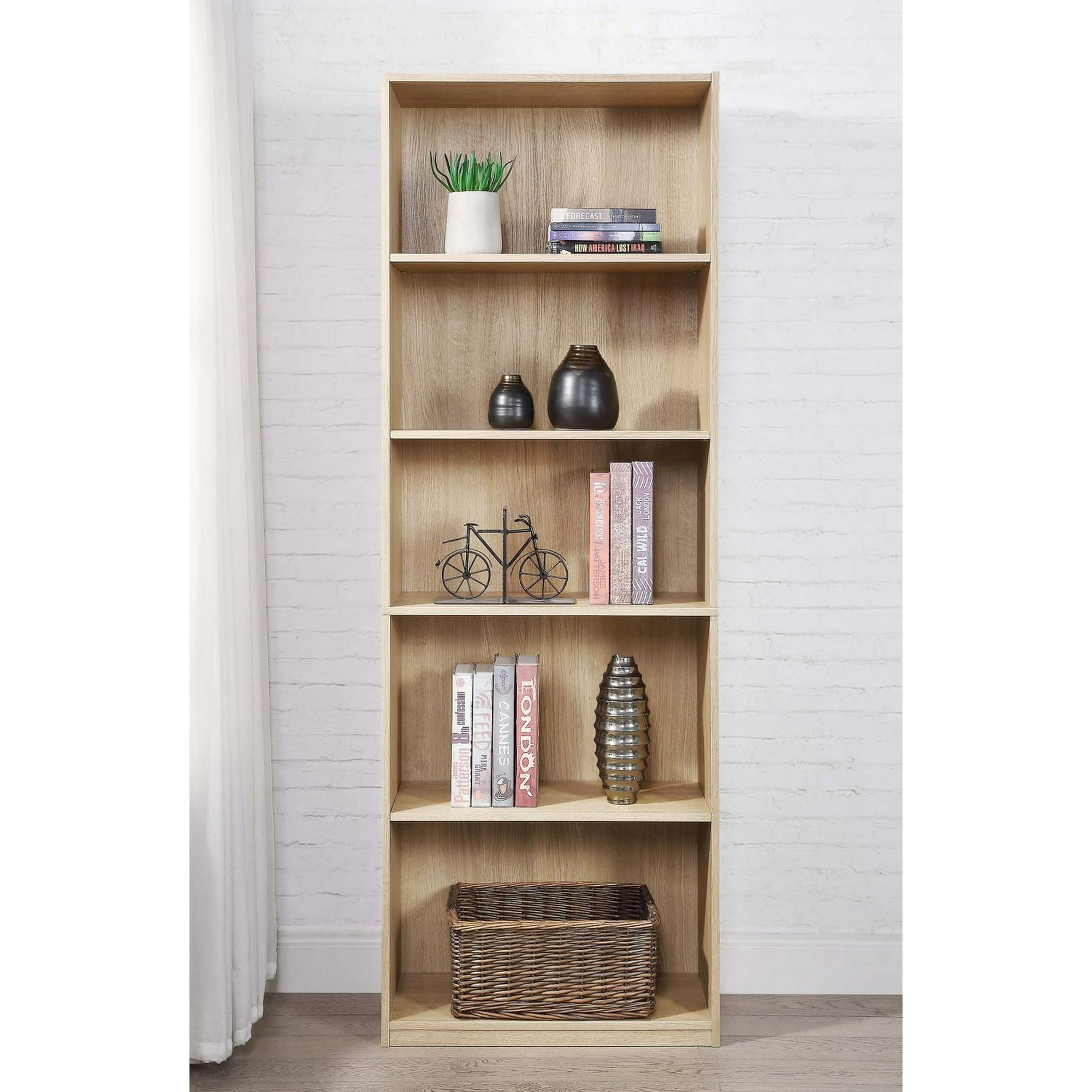 Click here for Mainstays 5-Shelf Bookcase With Adjustable Shelves prices