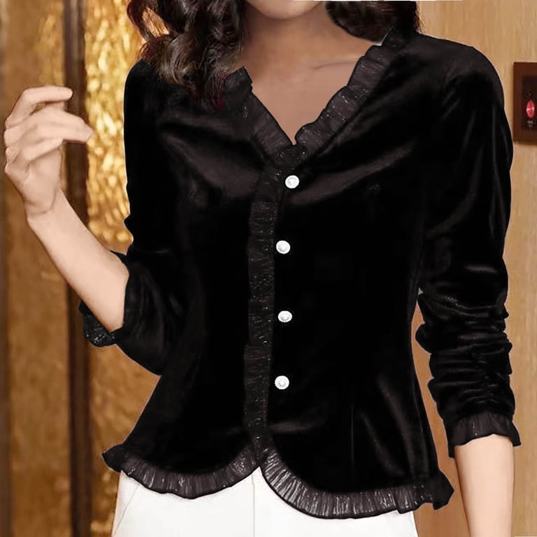 Velvet Shirt Plus Size