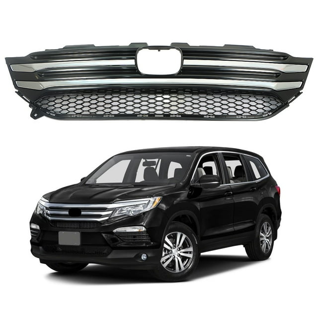 labwork For 2016-2018 Honda Pilot Front Bumper Upper Grille Grill Black ...