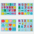 SANWOOD Puzzle Board Toy Colorful Number Alphabet Shape Wooden Puzzle ...
