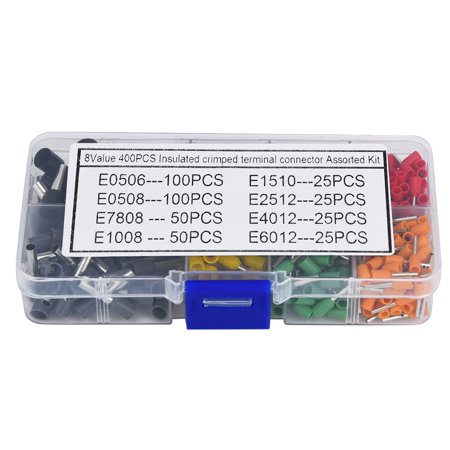Crimp Terminal Kit, Storage Box PVC Sleeve 8 Different Sizes Copper ...