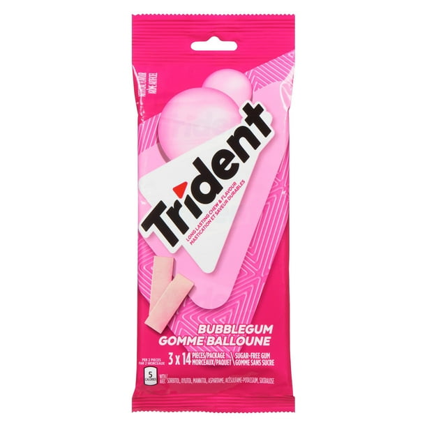 Trident Sugarfree Bubblegum 3 X 14 Slab, 42 count - Walmart.ca