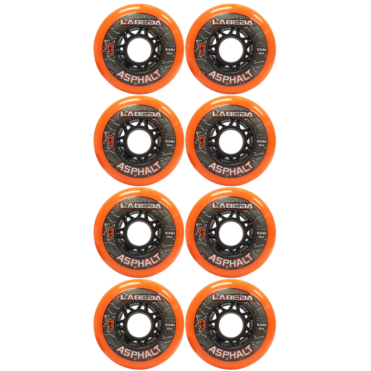 LABEDA WHEELS Inline Roller Hockey GRIPPER ASPHALT OUTDOOR ORANGE 76mm ...