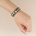 Spiked Studded Bracelet Black Leather Rivets Punk Bracelet Cuff Wrap ...