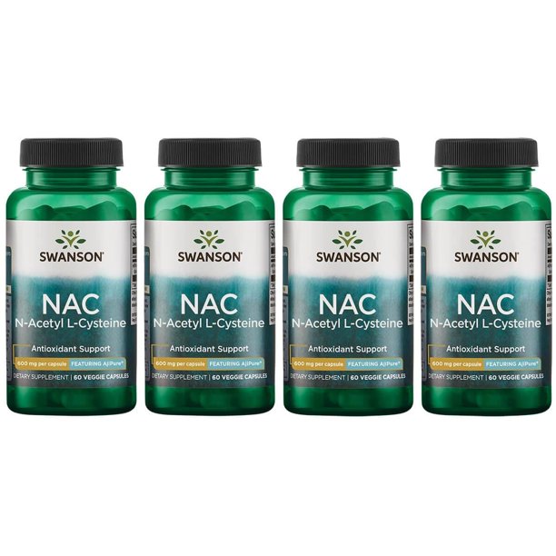 Swanson Nac N-Acetyl L-Cysteine - Featuring Ajipure 600 mg 60 Veg Caps ...