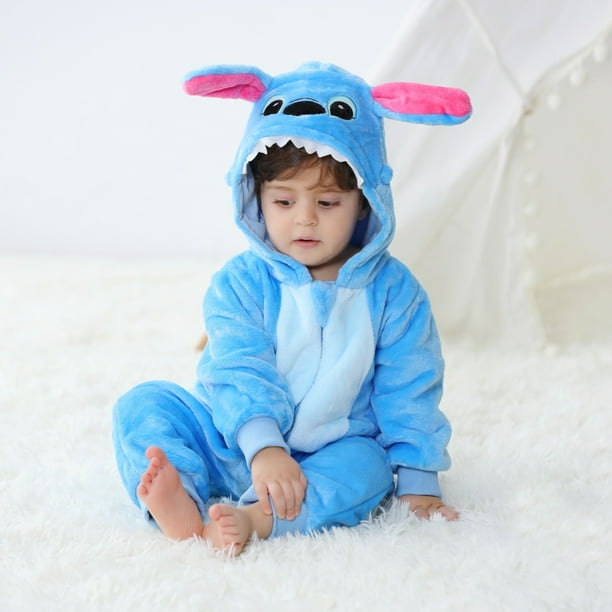 Bebé Kigurumi Stitch dinosaurio vaca dibujos animados mameluco infantil ...