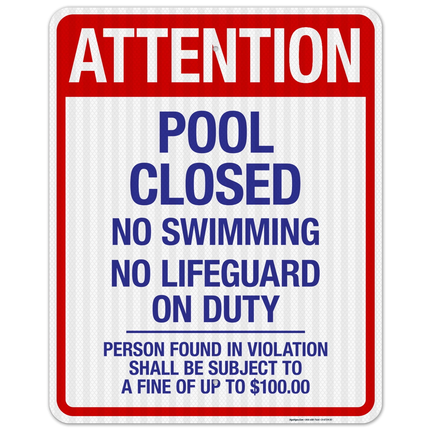 Attention Pool Closed Sign, Pool Sign, 24x36 Corrugated Plastic ...