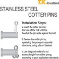 Hardware Pins 304 Stainless Steel Cotter Pins Fastener Assortment Kit ...