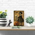 Vintage Pumpkin and Little Girl Metal Tin Sign - Iron Wall Art for ...