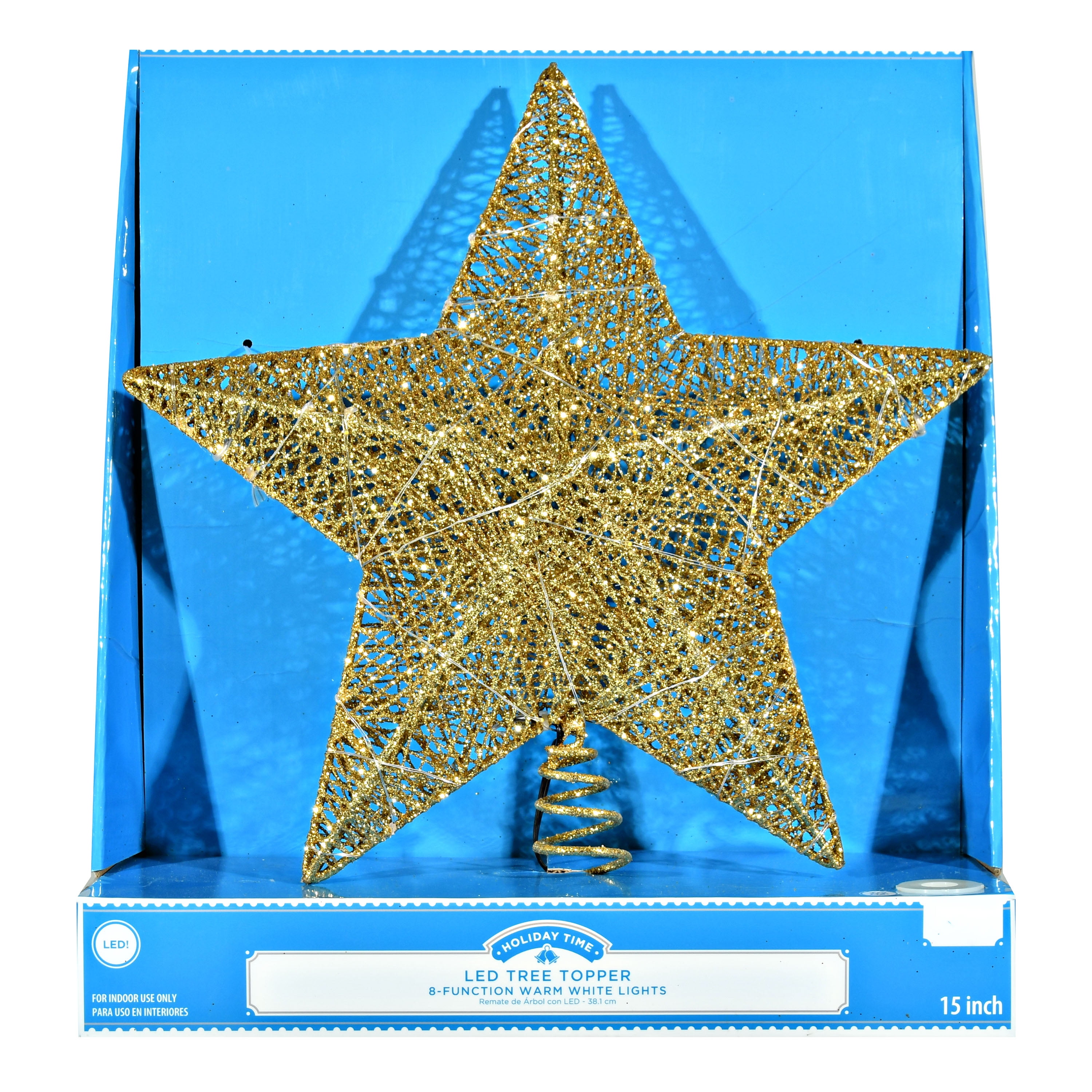 Holiday Time Warm White LED Gold Star Tree Topper 15 Walmart holiday-time-warm-white-led-gold-star-tree-topper-15-walmart
