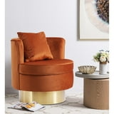 Meridian Furniture Kendra Cognac Velvet Swivel Accent Chair - Walmart.com