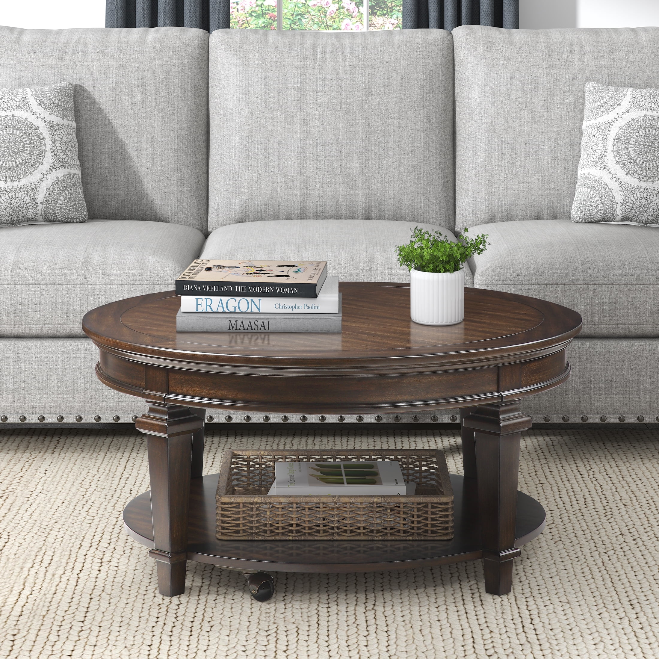 OakvillePark Valpico Round Coffee Table, Espresso - Walmart.com