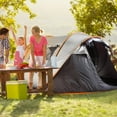 TeqHome 5-8 Person Pop Up Tents for Camping Waterproof Instant Tent with 4 Mosquito Net Windows ...