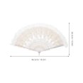 BESTYASH White Lace Folding Fan with Embroidered Flowers Elegant Bridal ...
