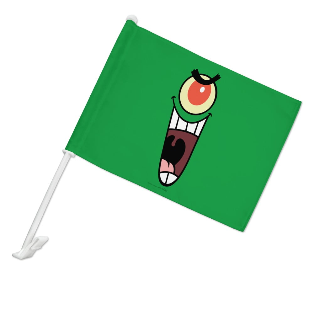 SpongeBob Plankon Face Car Truck Flag with Window Clip On Pole Holder ...