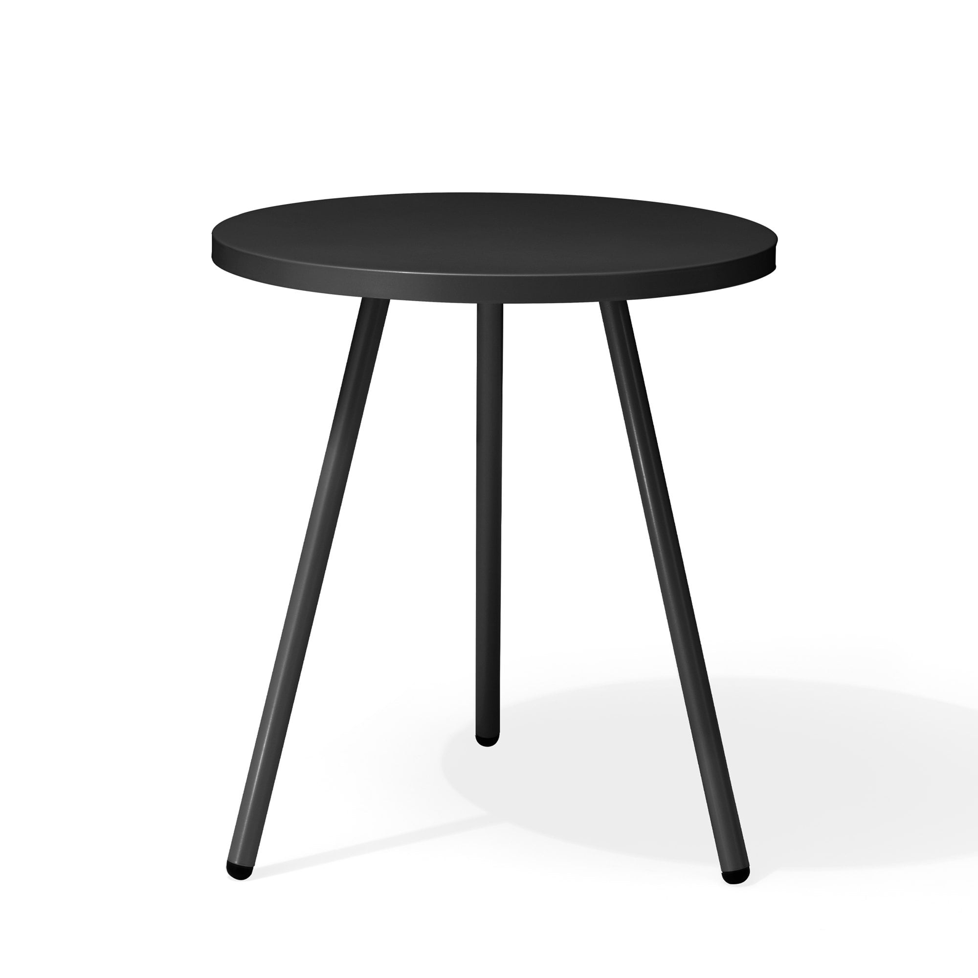 Crestlive Products Outdoor Metal Round Patio Side Table in Black Finish ...