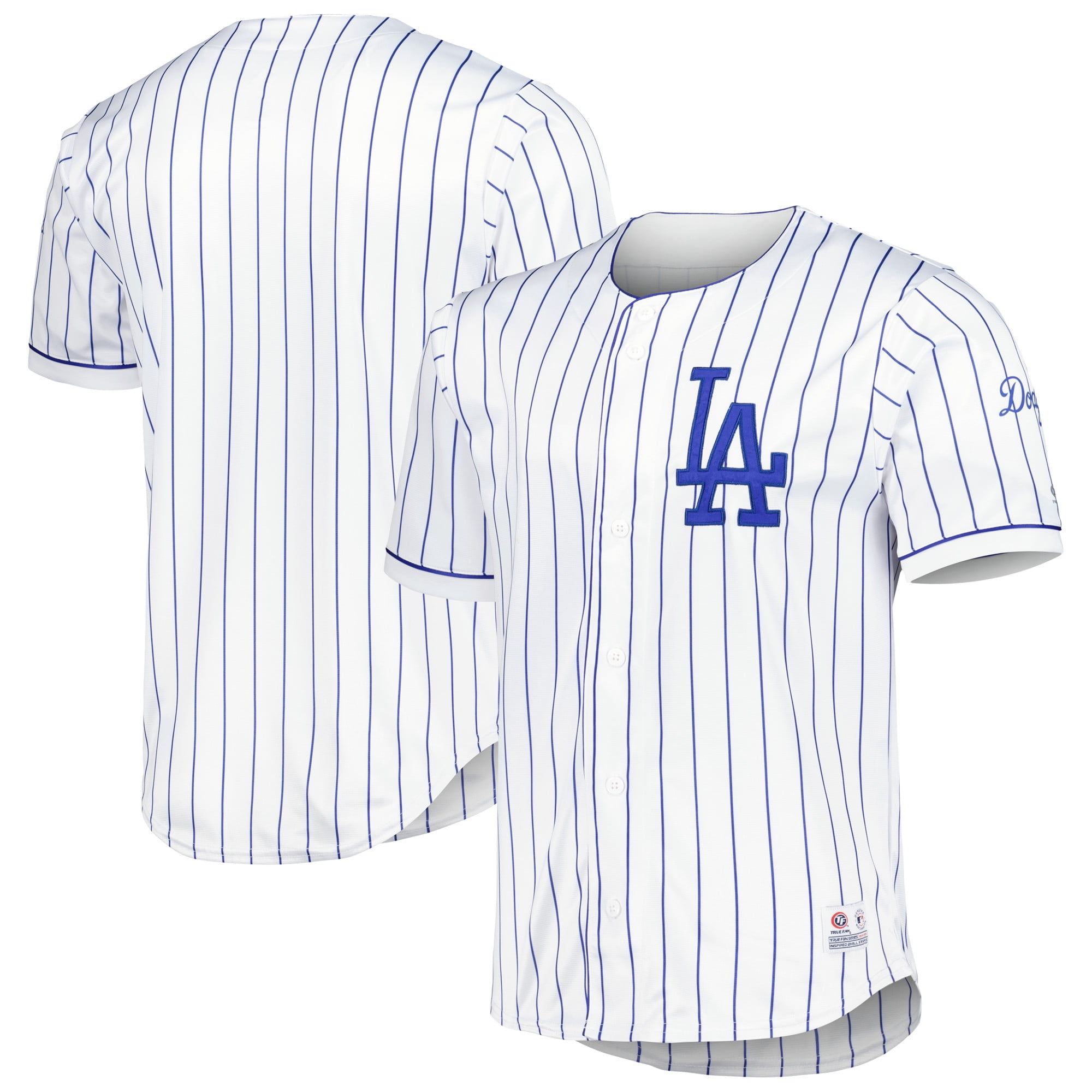 Men's White/Royal Los Angeles Dodgers Pinstripe Jersey - Walmart.com