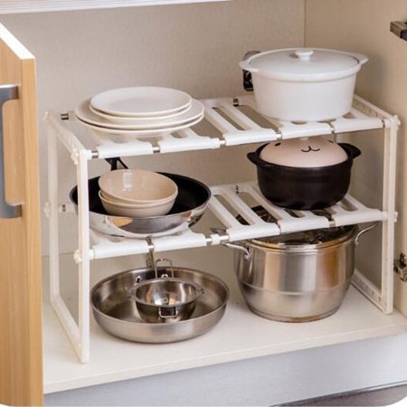Maoww Telescopic Kitchen Storage Rack Multi-function Adjustable Under ...