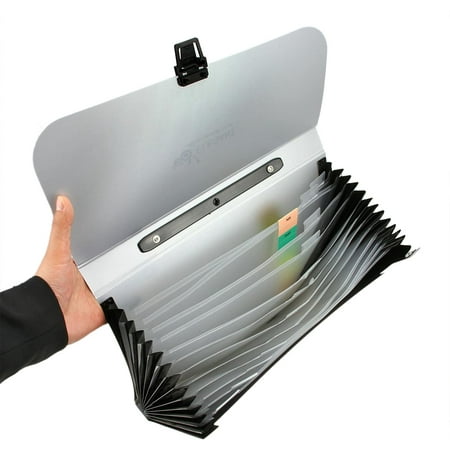 13 Pockets Expanding File Pack-Portable A4 Paper Briefcase Letter Size ...