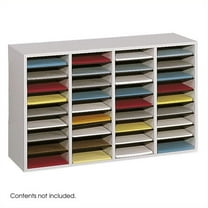 Safco Grey 36 Compartment Wood Adjustable File Organizer - Walmart.com