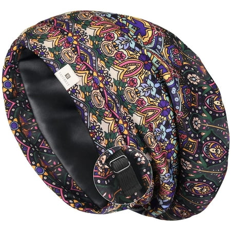 SHIJI65 Silk Satin Bonnet Hair Cover Sleep Cap - Adjustable Stay on ...