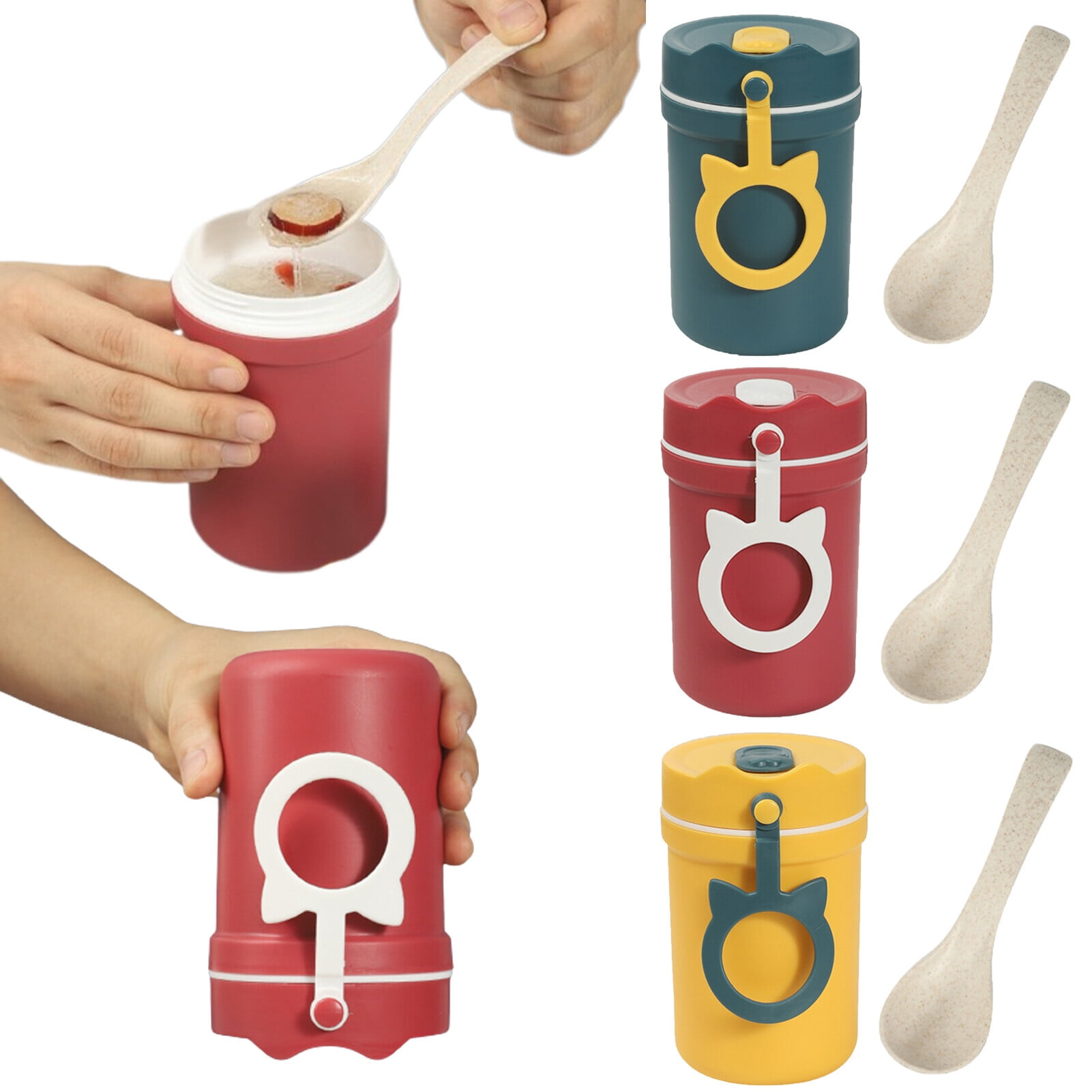 Bobasndm Soup Mug,Microwavable Soup Mug with Lid and Scoop Soup to Go ...