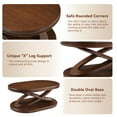 44 Inch Oval Walnut Coffee Table - Vintage X-Shaped Base Cocktail Table ...