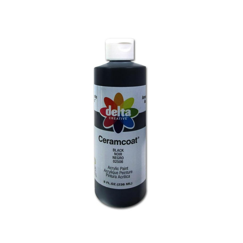 Delta Ceramcoat Acrylic 8oz Black - Walmart.com - Walmart.com