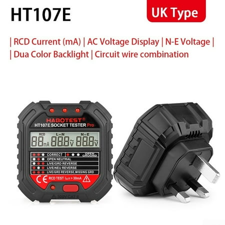Electric Socket Tester GFCI RCD Test Plug-in 48V-250V Mains Fault ...