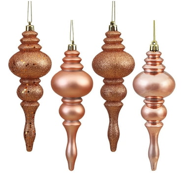 Vickerman 4" Rose Gold 4-Finish Finial Ornament, 8 per Box - Walmart.com