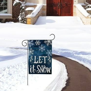 Anley Double Sided Winter Snowflake Garden Flag, Let It Snow Decorative ...