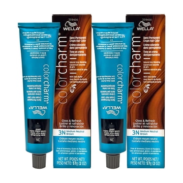 Wella Color Charm Semi Toner, 1N Black Demi-Permanent Haircolor, Pack ...
