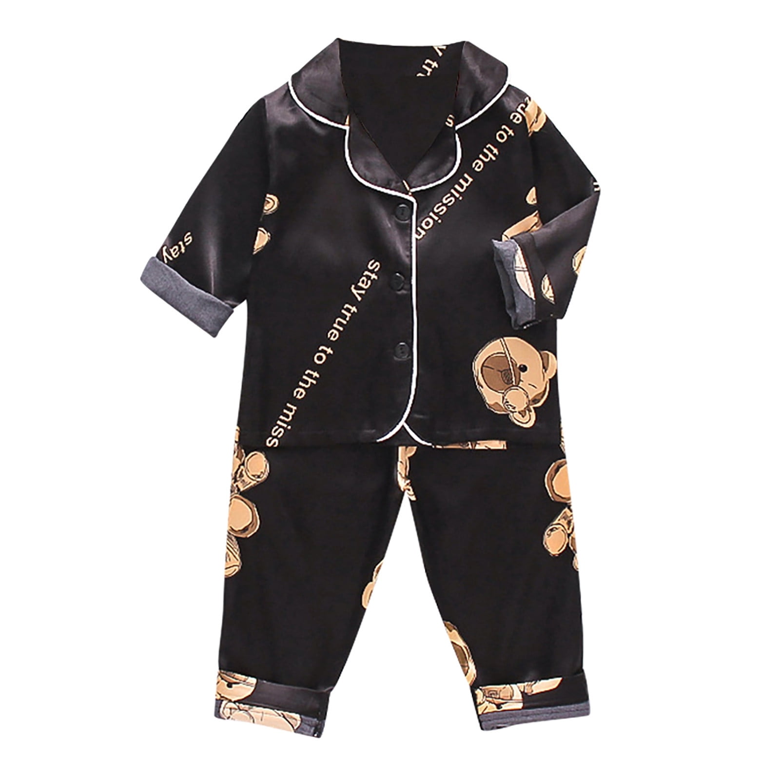 Click here for Huaiyyyy Toddler Silk Pajamas Girls Funny Cartoon... prices