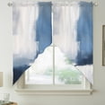 Abstract Paint Texture Swag Curtain Valance for Window 2 Panels Blue ...