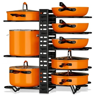 Heavy Duty Kitchen Cabinet Cookware Organizer Rack for Pans, Pots, Lids ...