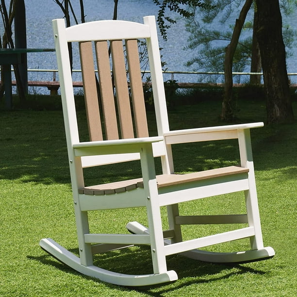 OTSUN Outdoor Rocking Chair, Patio Rocker Chair with High Back, All ...