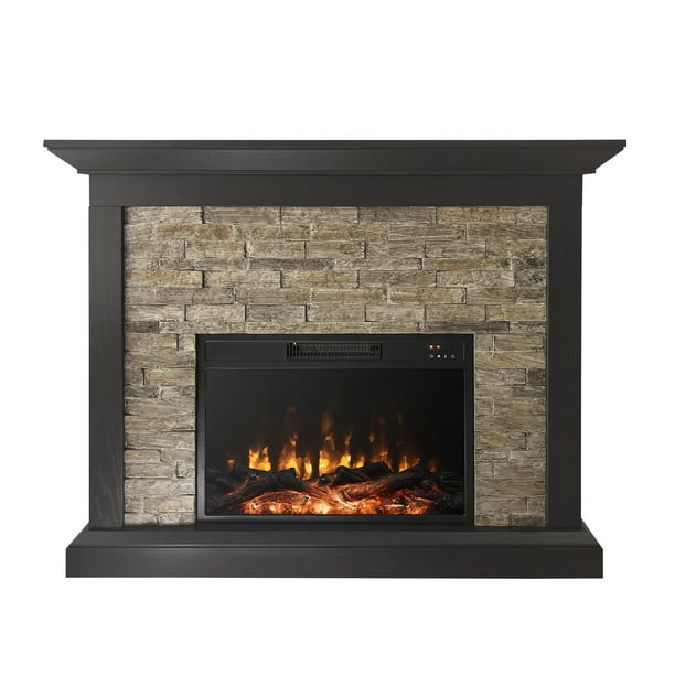 Cloud Mountain 45" Faux Stone Mantel Infrared Electric Fireplace with ...