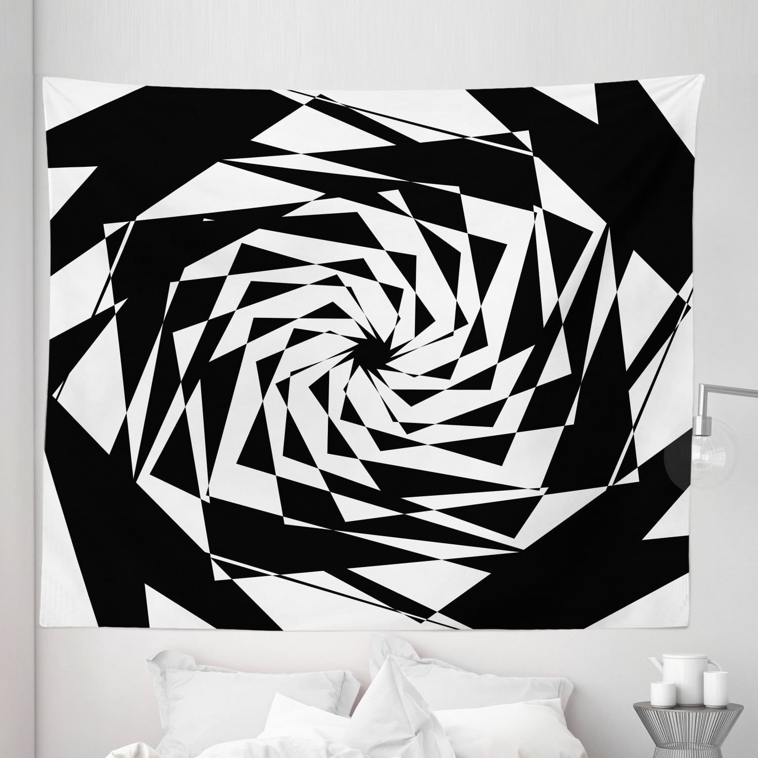 Asymmetrical Tapestry, Edgy Geometric Angled Random Shapes Psychedelic ...