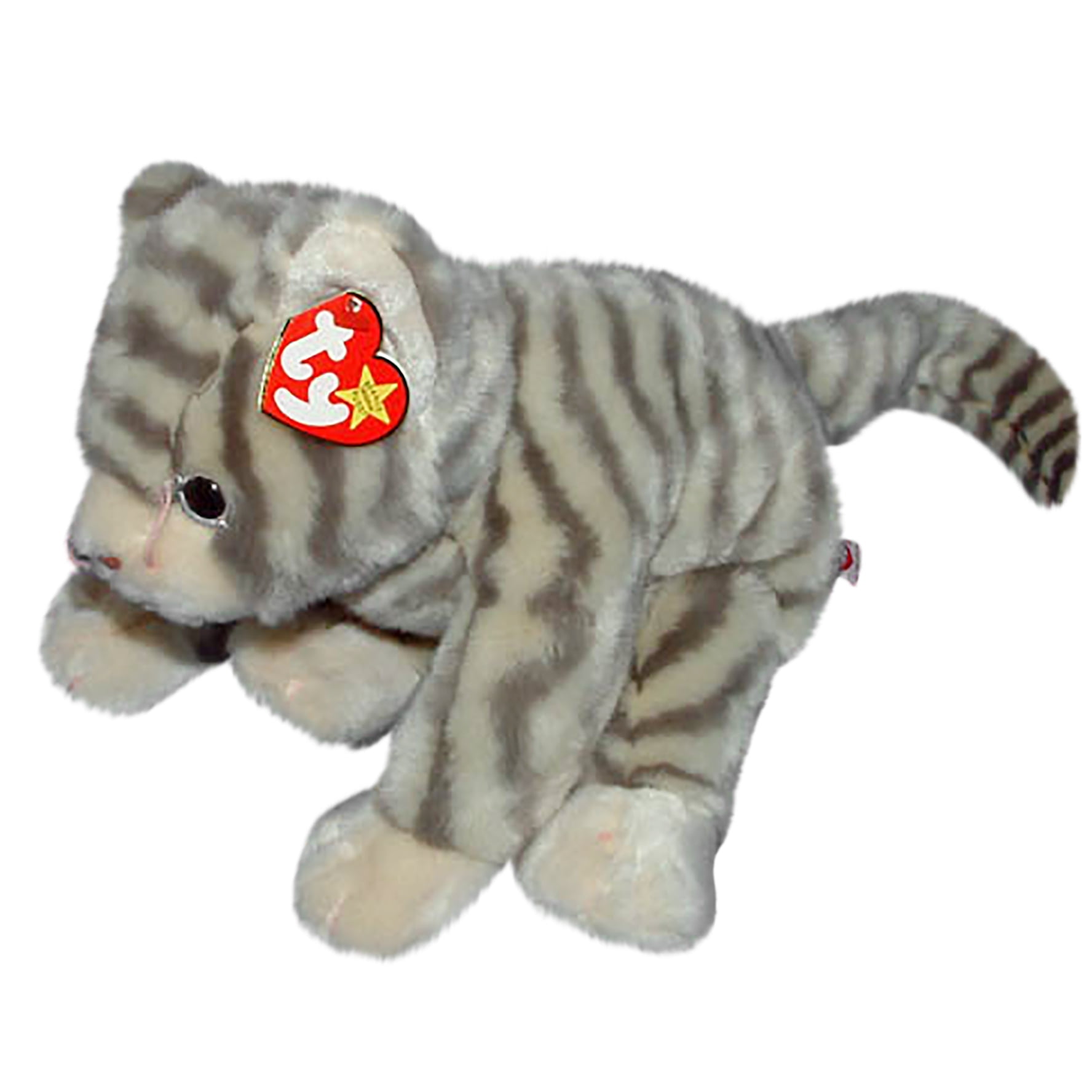 Ty Buddy: Silver the Grey Tabby Cat | Stuffed Animal | MWMT's - Walmart.com