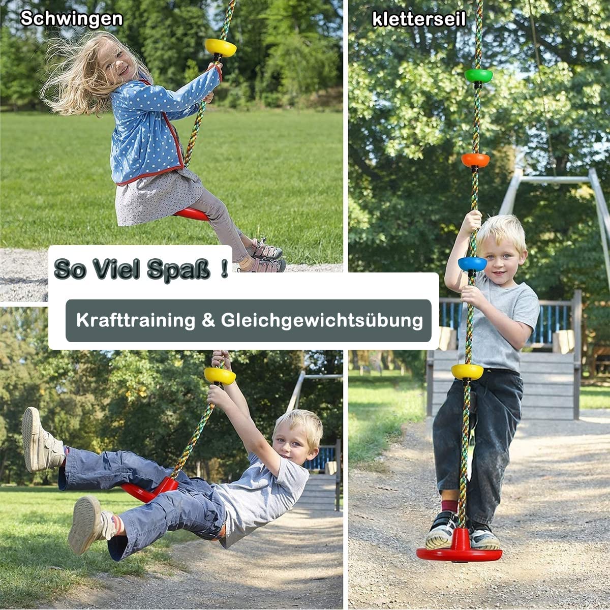 Buy Rope Swings for Kids, climbing Ropes Tree Swing with Platforms and ...