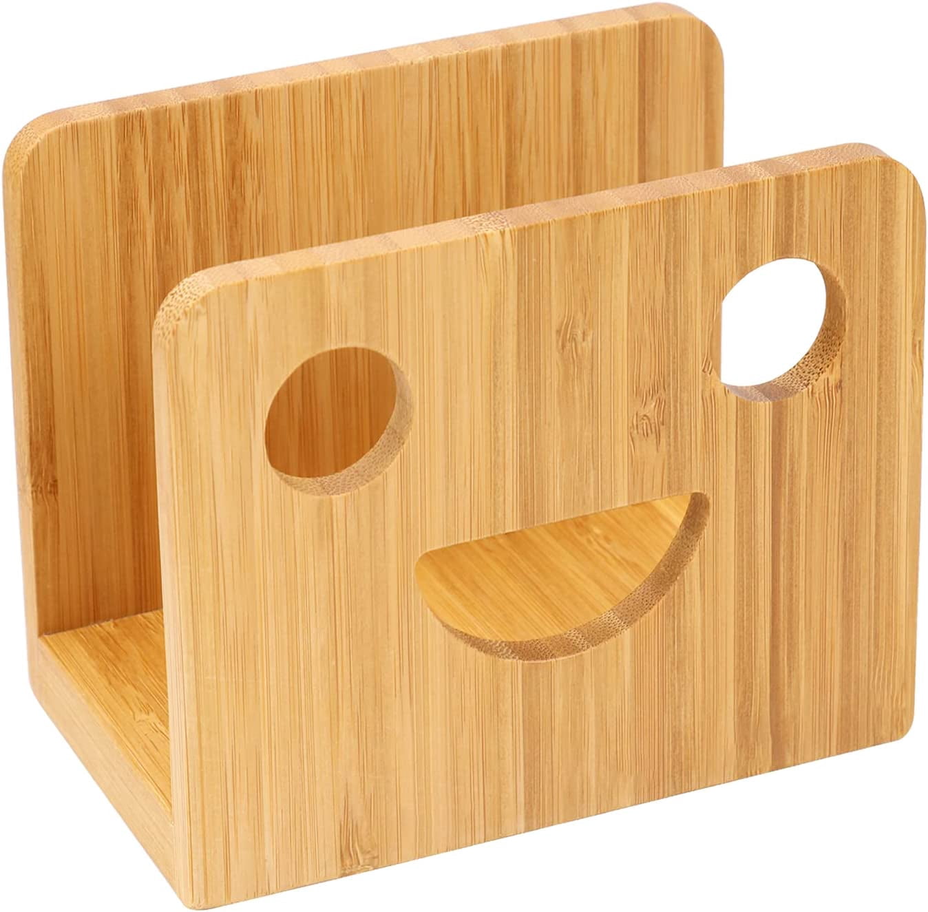 HTB Bamboo Paper Napkin Holder, Kitchen Dispenser, 5.6" x 3" x 4.6 ...