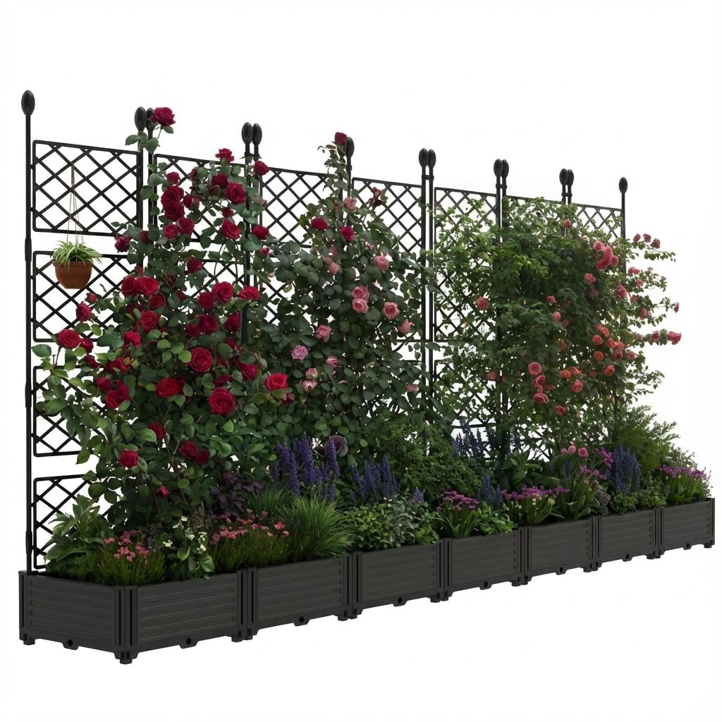 Click here for Miuuka Raised Garden Bed Kit With Trellis And Priv... prices