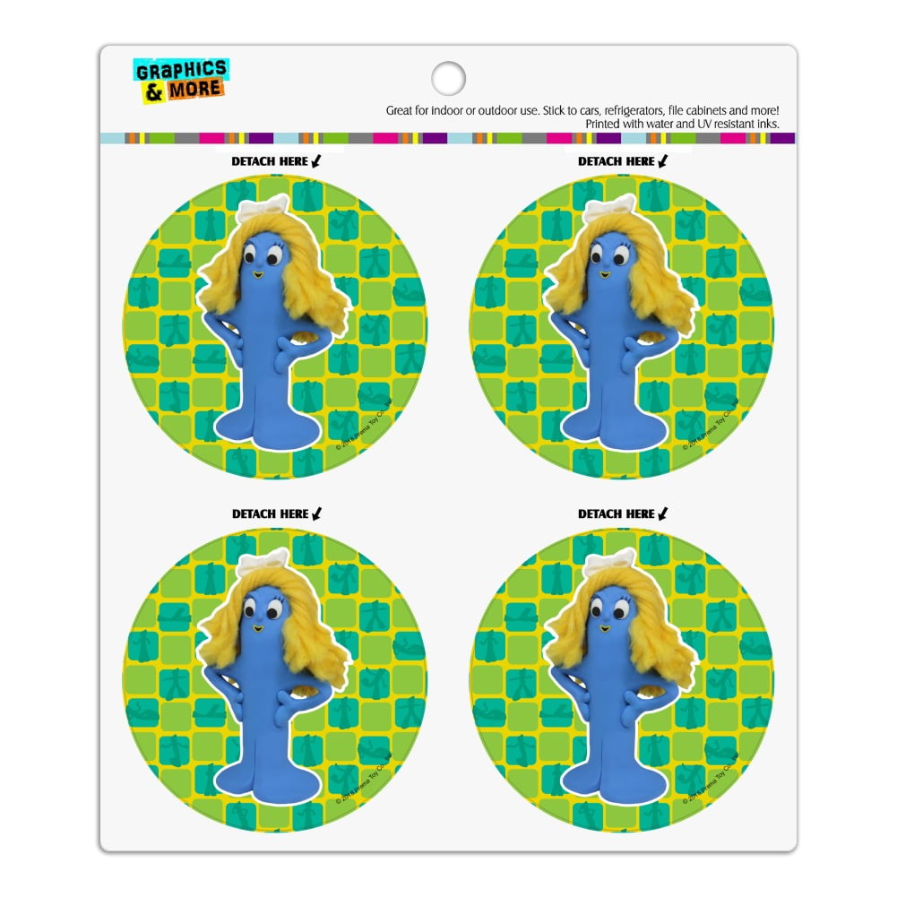 Goo Blue Mermaid Gumby Clay Art Refrigerator Fridge Locker Vinyl Circle ...