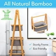 3 Tier Bamboo Shelf with Storage Hamper - Wooden Bamboo Laundry ...