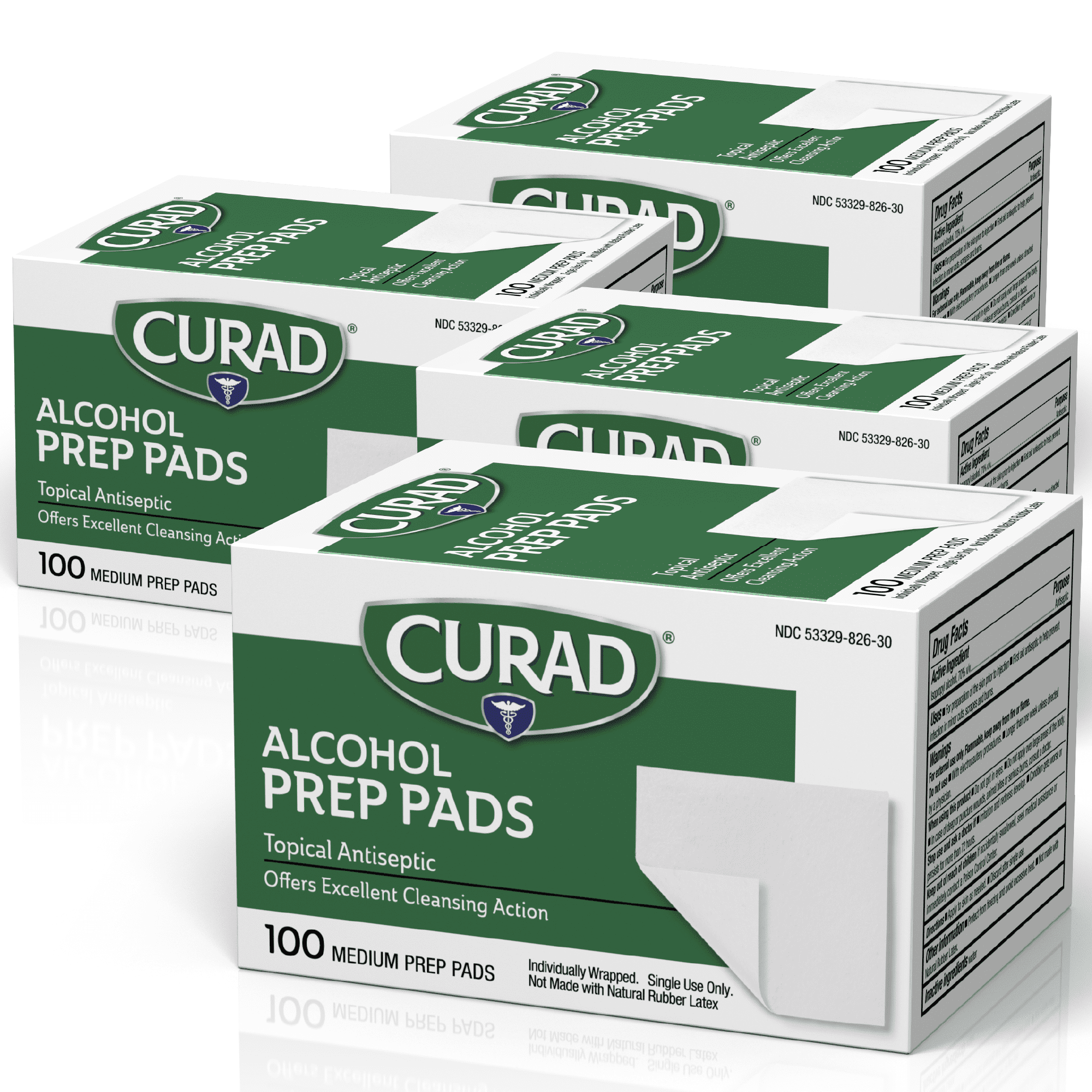 Curad Alcohol Prep Pads, Medium 2-Ply, 400 Count - Walmart.com