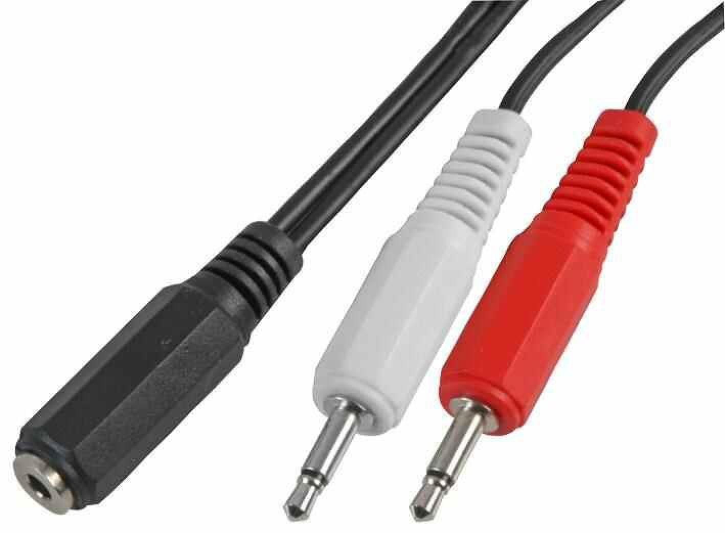 PRO SIGNAL 3.5mm Stereo Jack Socket to 2x 3.5mm Mono Jack Plugs Lead, 1 ...