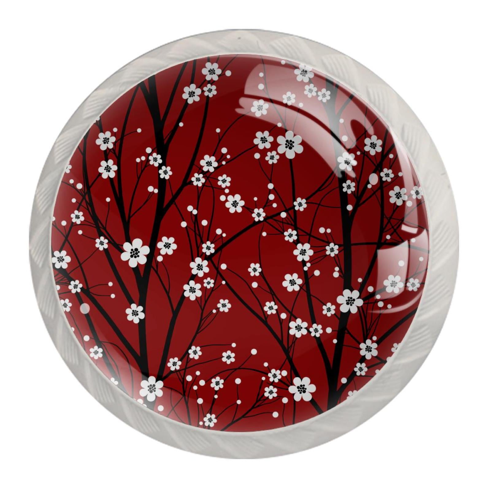 4 Pcs Cherry Tree Branches Knobs for Kitchen Cabinet Cupboard Dresser ...