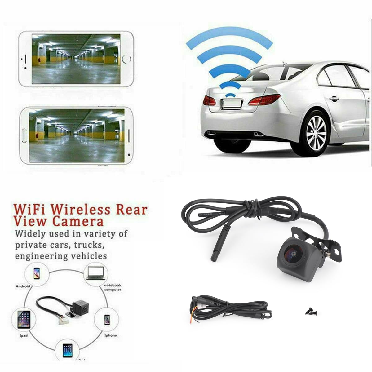 Motor Genic WiFi CCD Car Camera Rear View Backup Parking Camera Fit For ...