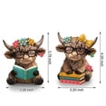 2pcs Handcrafted Solid Wood Highland Cattle Figurines with Natural ...