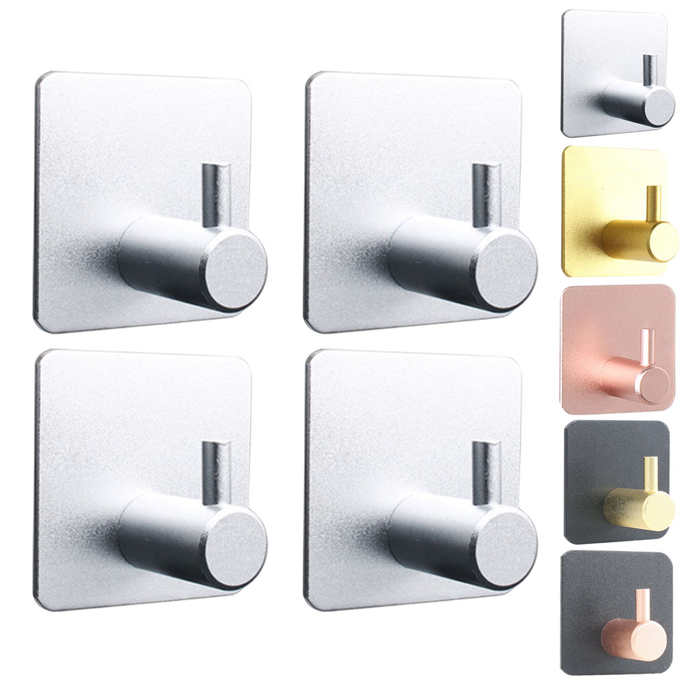 Dengjunhu 4Pcs/Set Adhesive Hooks Heavy Duty Wall Hooks Waterproof ...